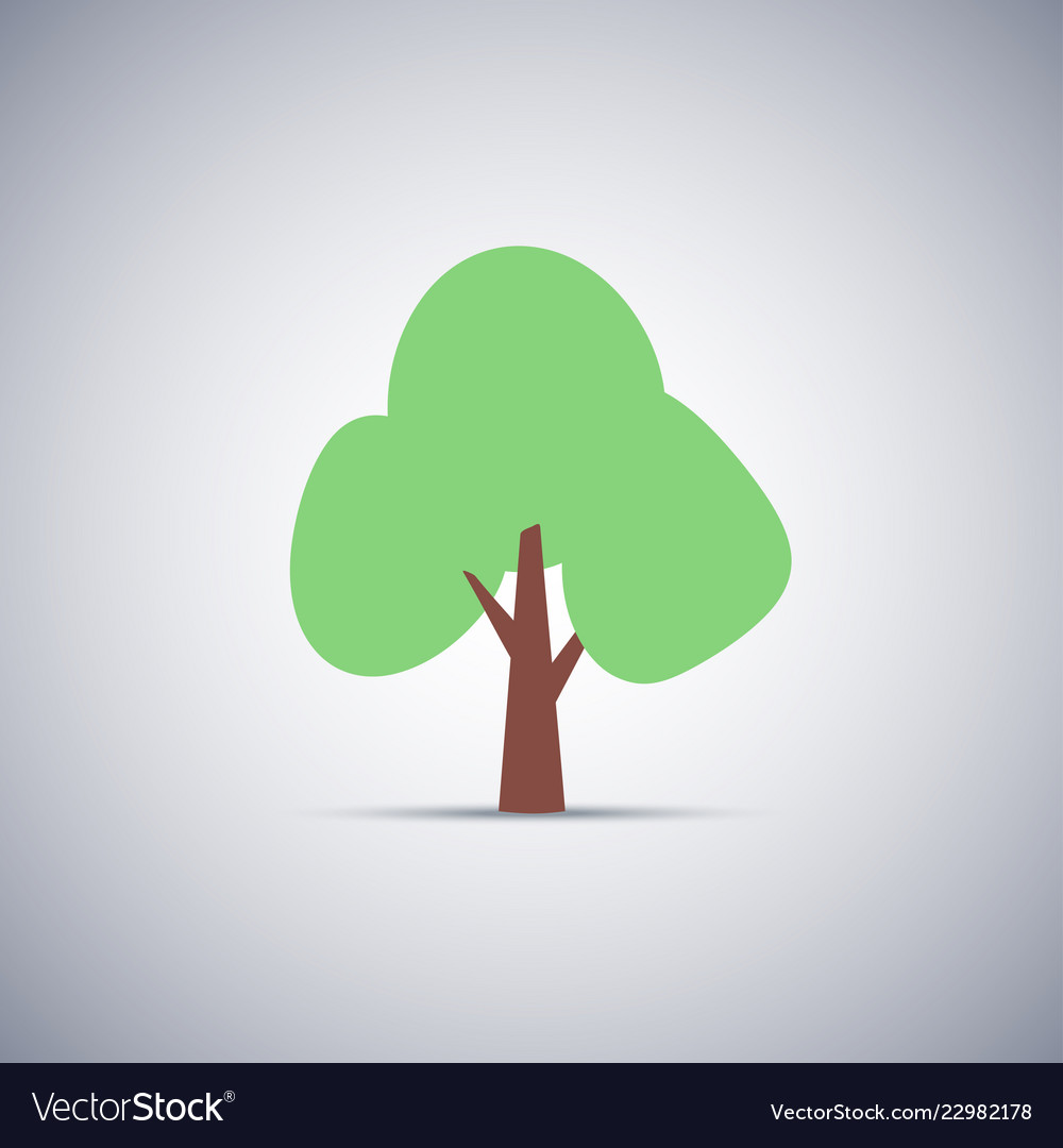Simple flat tree icon with shadow eps10 Royalty Free Vector