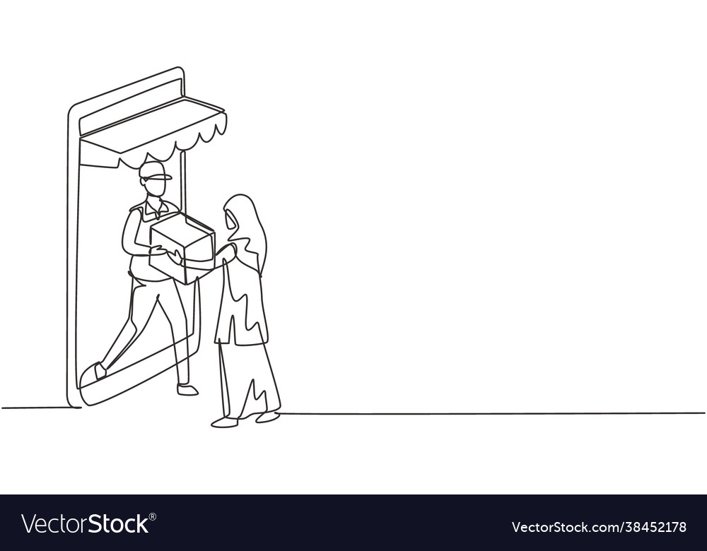 Single one line drawing Royalty Free Vector Image