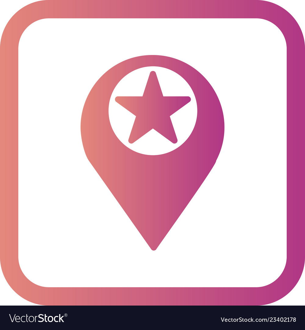 Starred location icon Royalty Free Vector Image