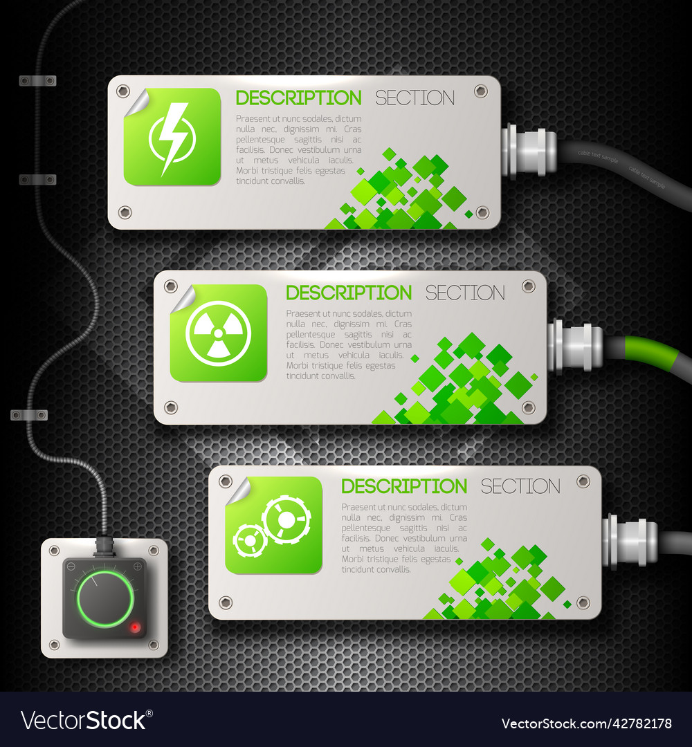 Trio identic banners set composition Royalty Free Vector