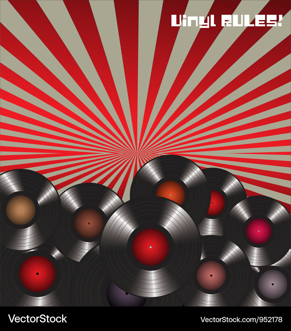 Vinyl rules retro background Royalty Free Vector Image