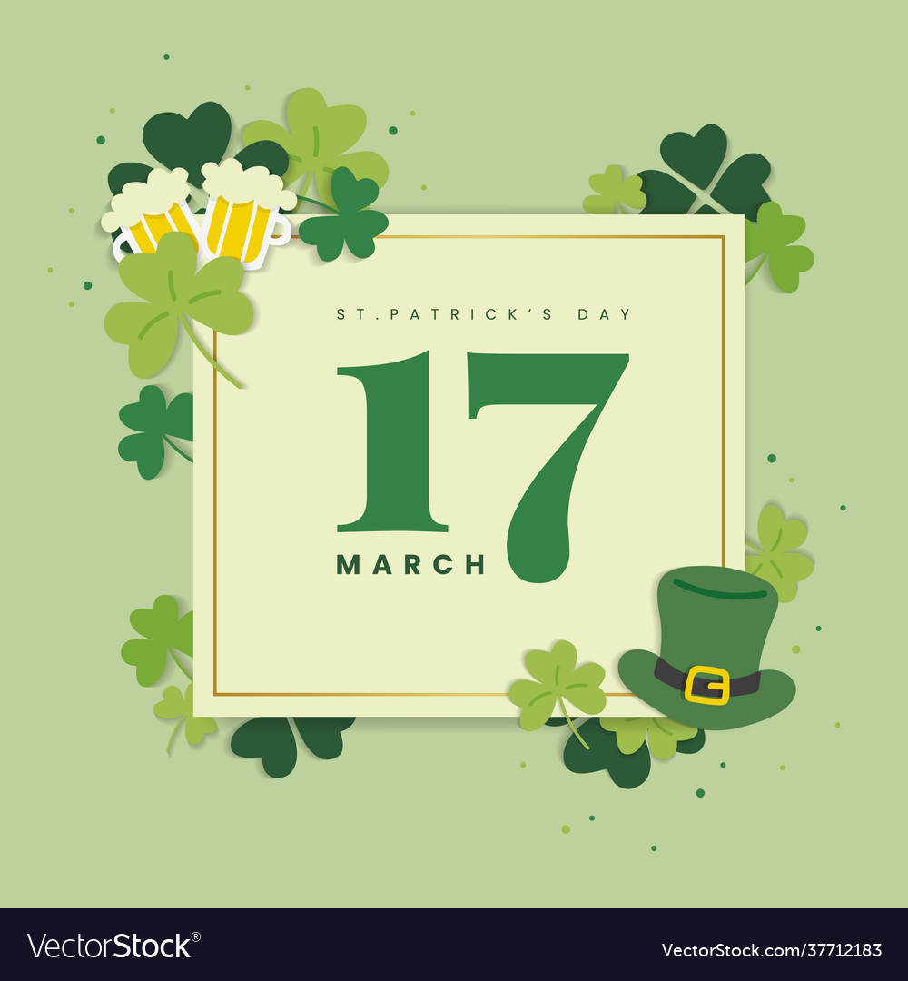 17th march Royalty Free Vector Image - VectorStock