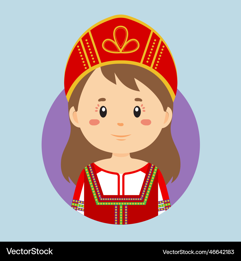 Avatar of a russian character Royalty Free Vector Image