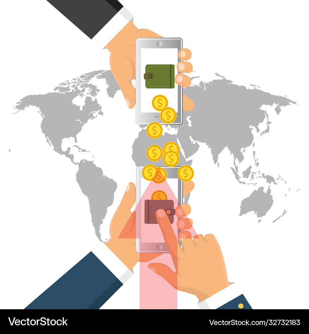Banking payment app sending and receiving money Vector Image