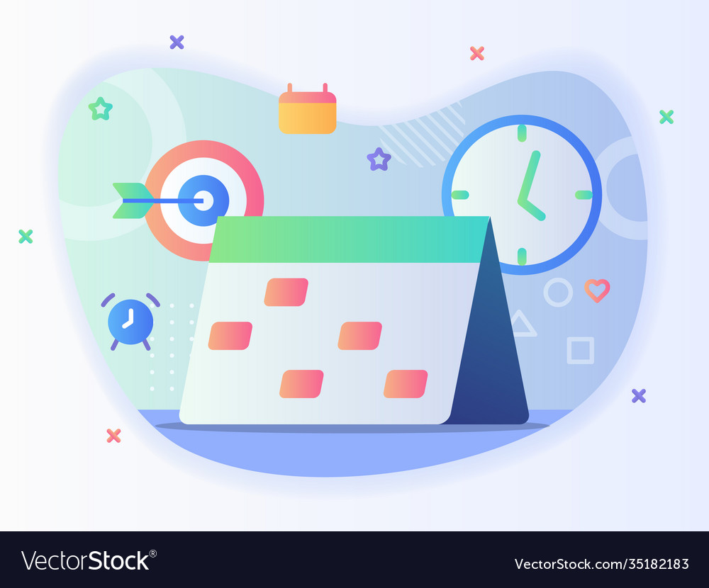 Calender icon background alarm arrow clock Vector Image Calender icon background alarm arrow clock Vector Image