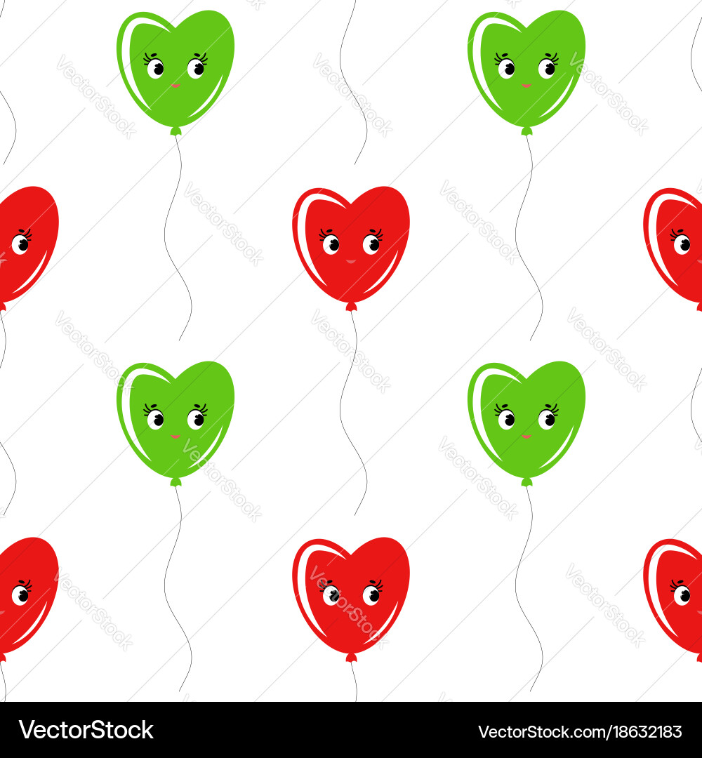 Color seamless pattern of balloons cartoon simple Vector Image