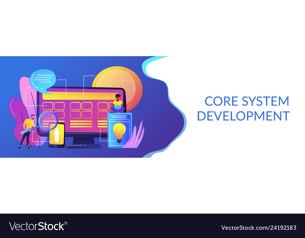 Core system development concept banner header Vector Image