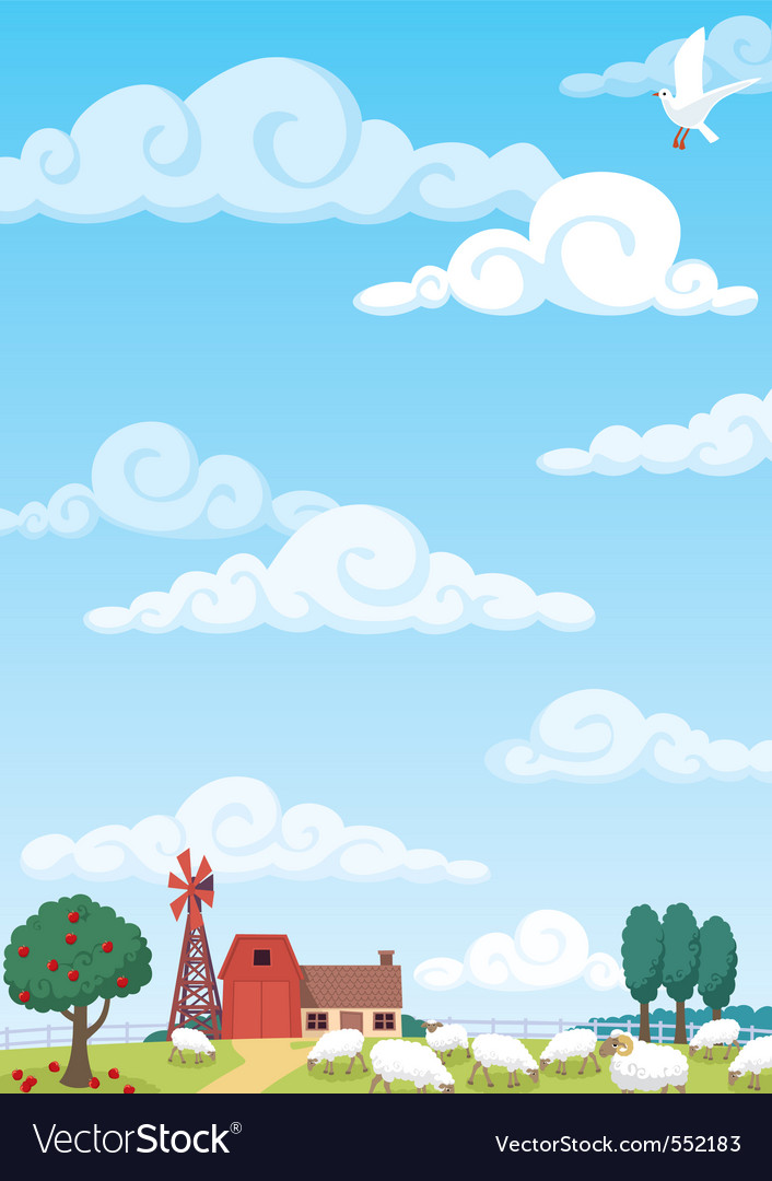 Farm background Royalty Free Vector Image - VectorStock