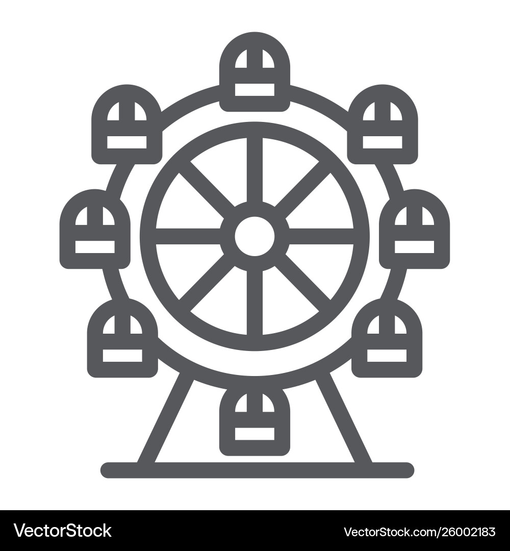 Ferris wheel line icon funfair and entertainment Vector Image