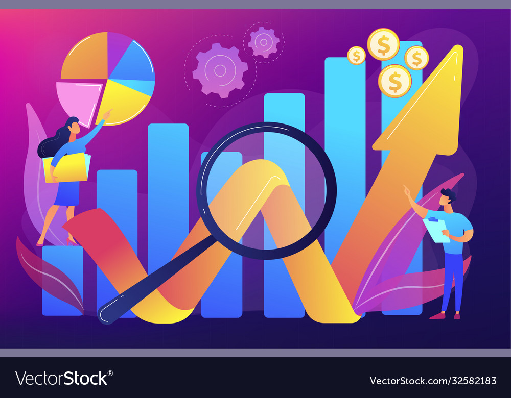 Financial forecast flat Royalty Free Vector Image