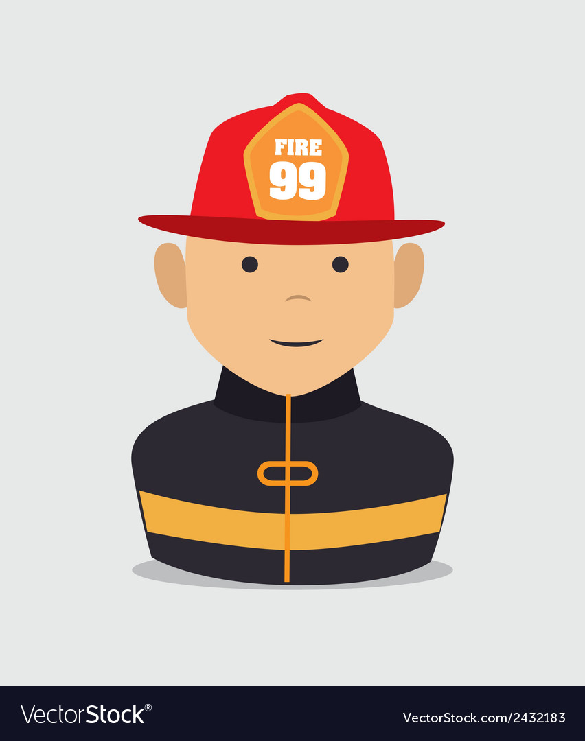 Firefighter design over gray background Royalty Free Vector