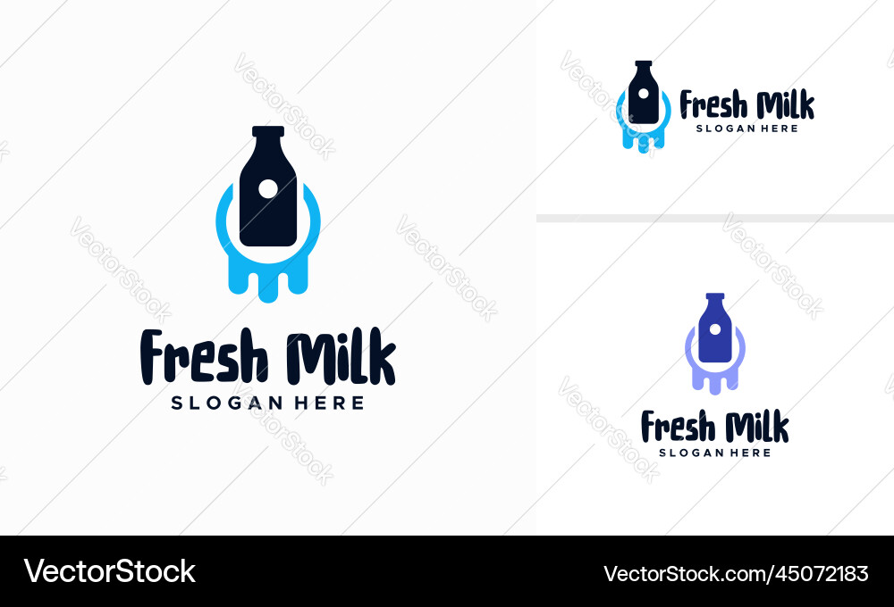 Fresh milk logo designs concept healthy milk Vector Image