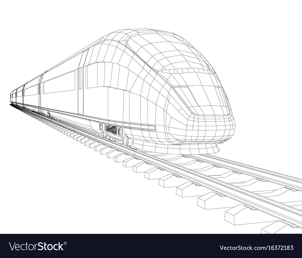 High speed train in motion Royalty Free Vector Image
