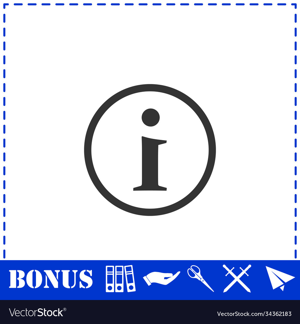 Info icon flat Royalty Free Vector Image - VectorStock