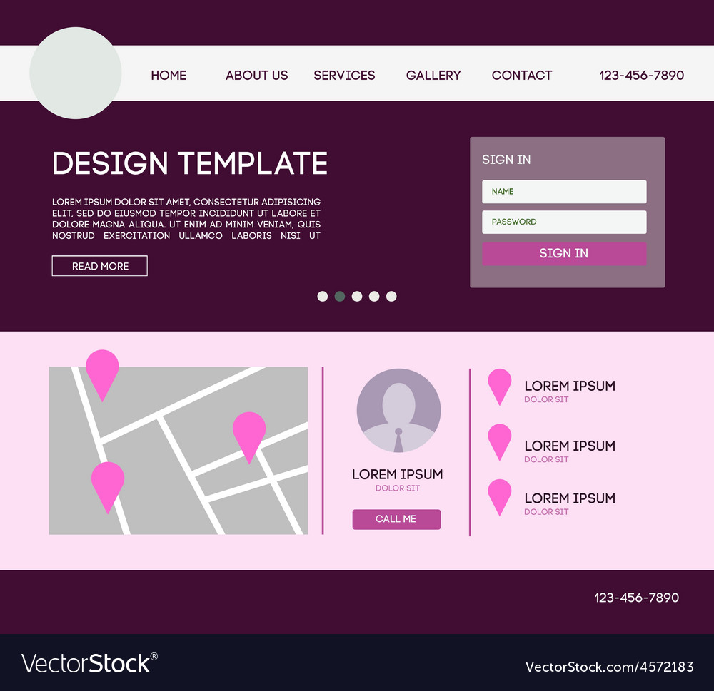 Landing page web Royalty Free Vector Image - VectorStock