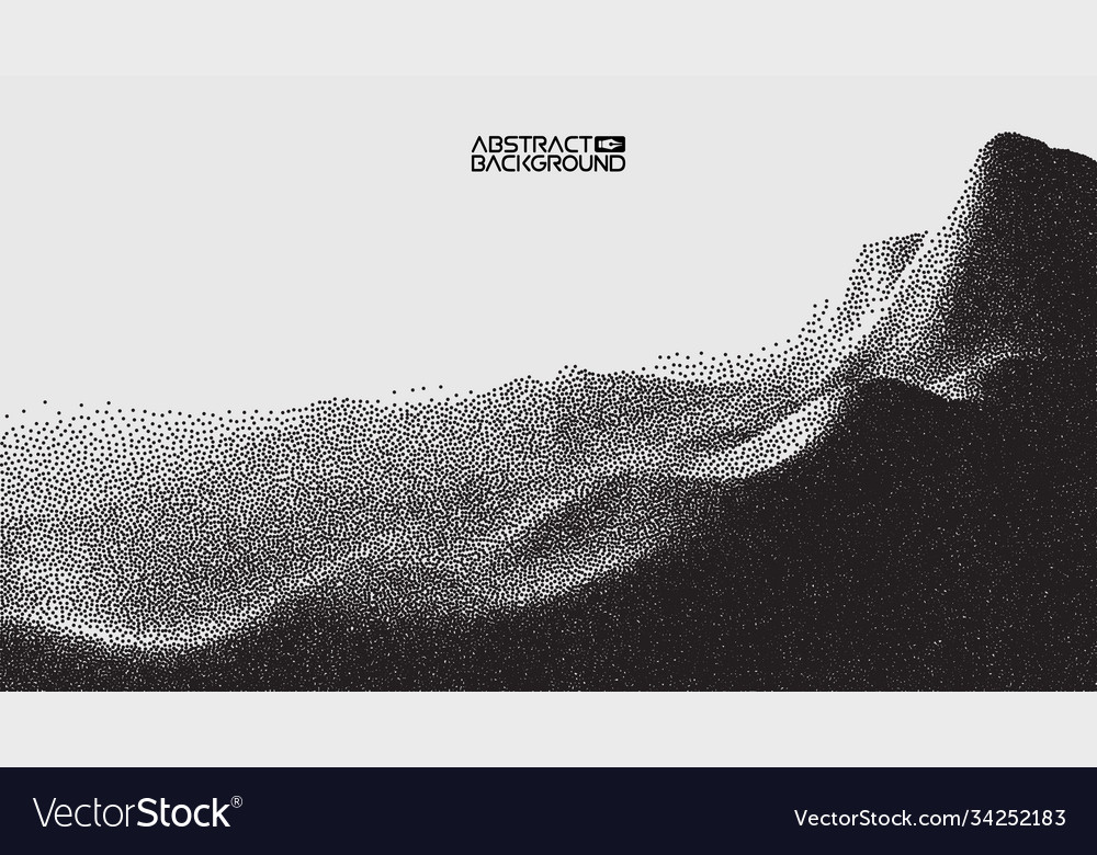 Landscape mountain in dotwork style Royalty Free Vector