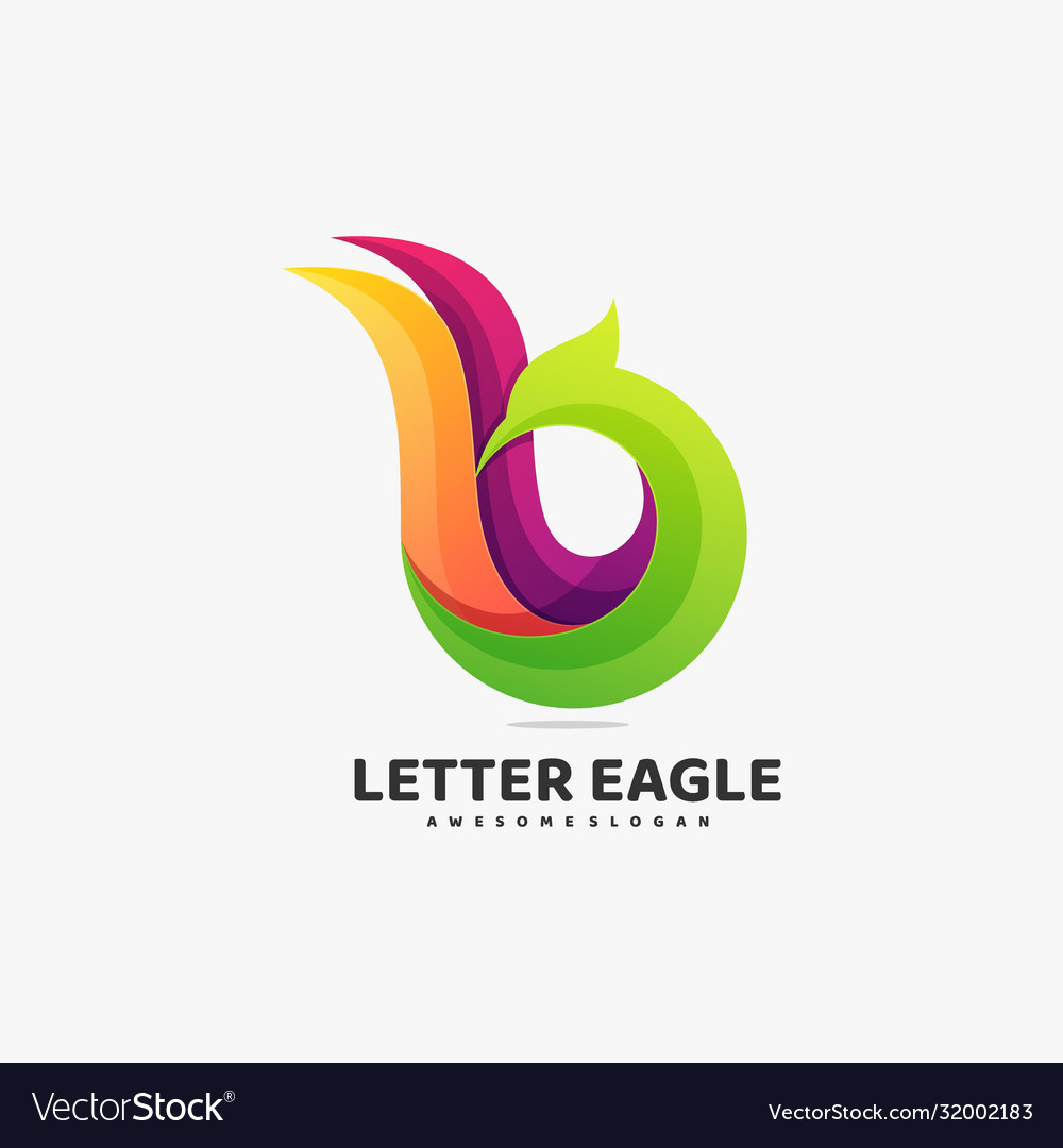 Logo letter eagle gradient colorful style Vector Image