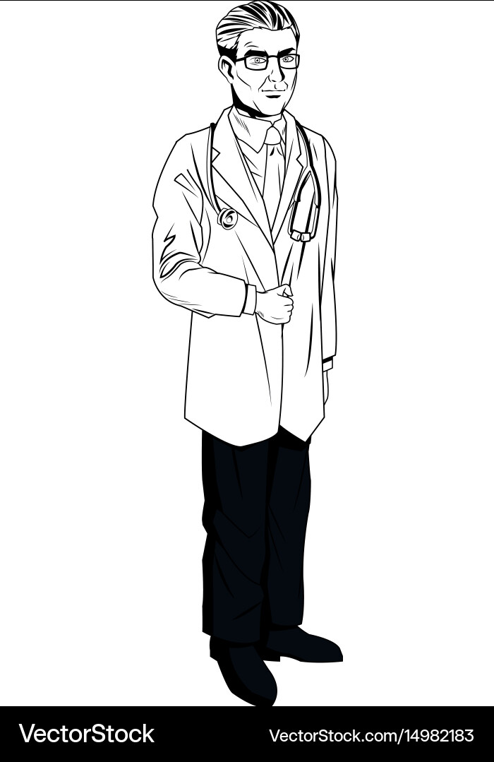 Medical doctor physician with glsses Royalty Free Vector