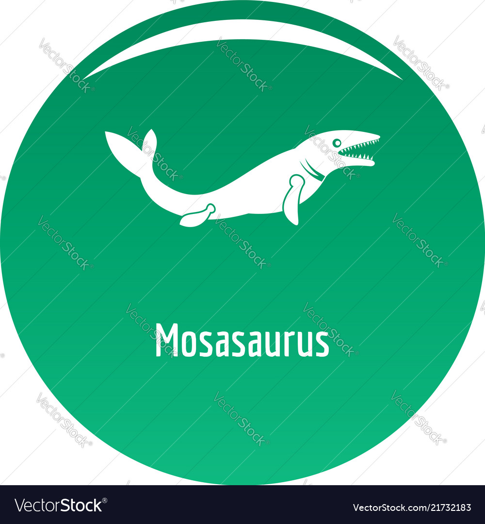 Mosasaurus icon green Royalty Free Vector Image