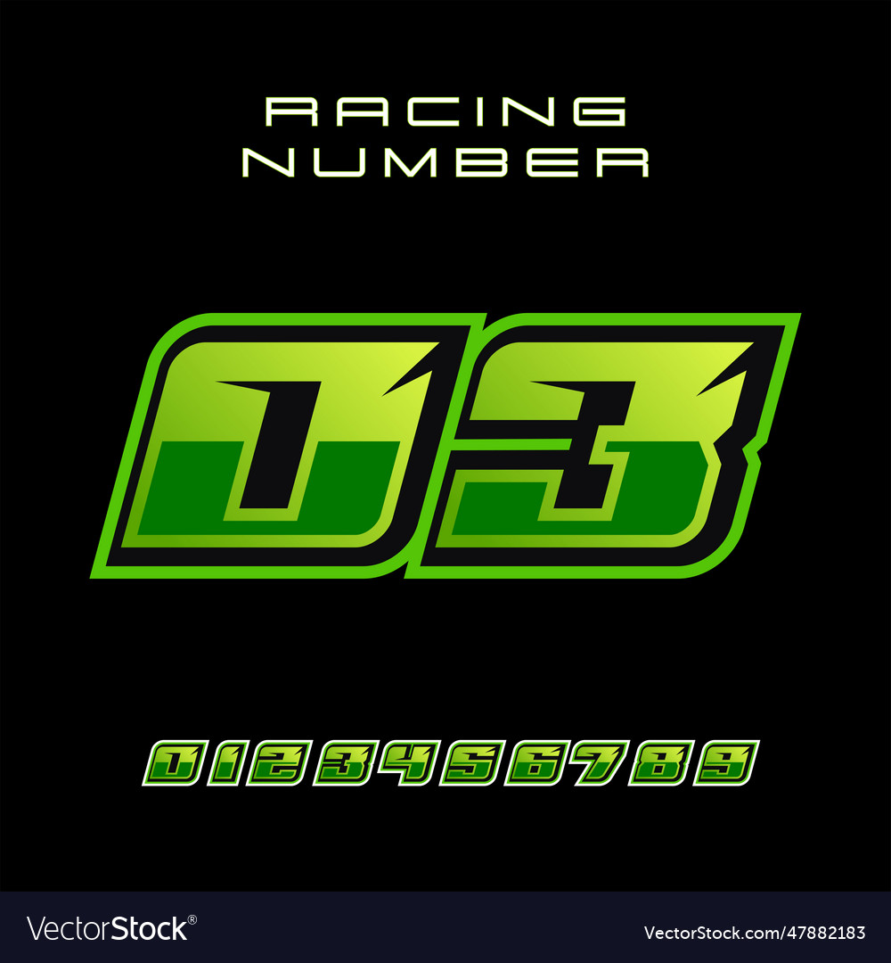 Racing number 3 design template Royalty Free Vector Image