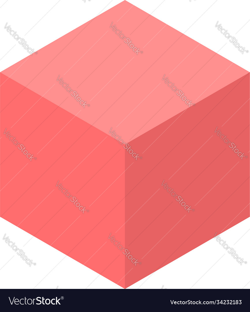 Red cube icon isometric style Royalty Free Vector Image