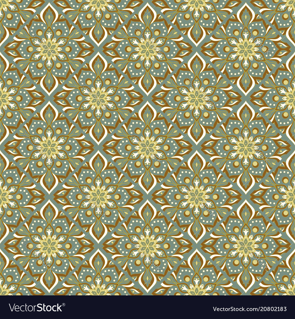 Seamless hand drawn mandala pattern Royalty Free Vector