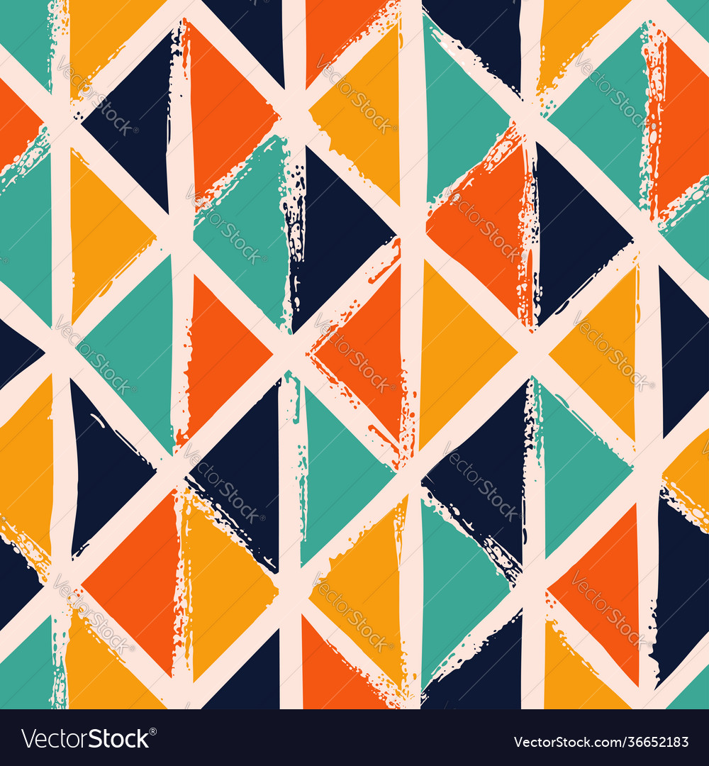 Seamless striped pattern with colorful triangles Vector Image