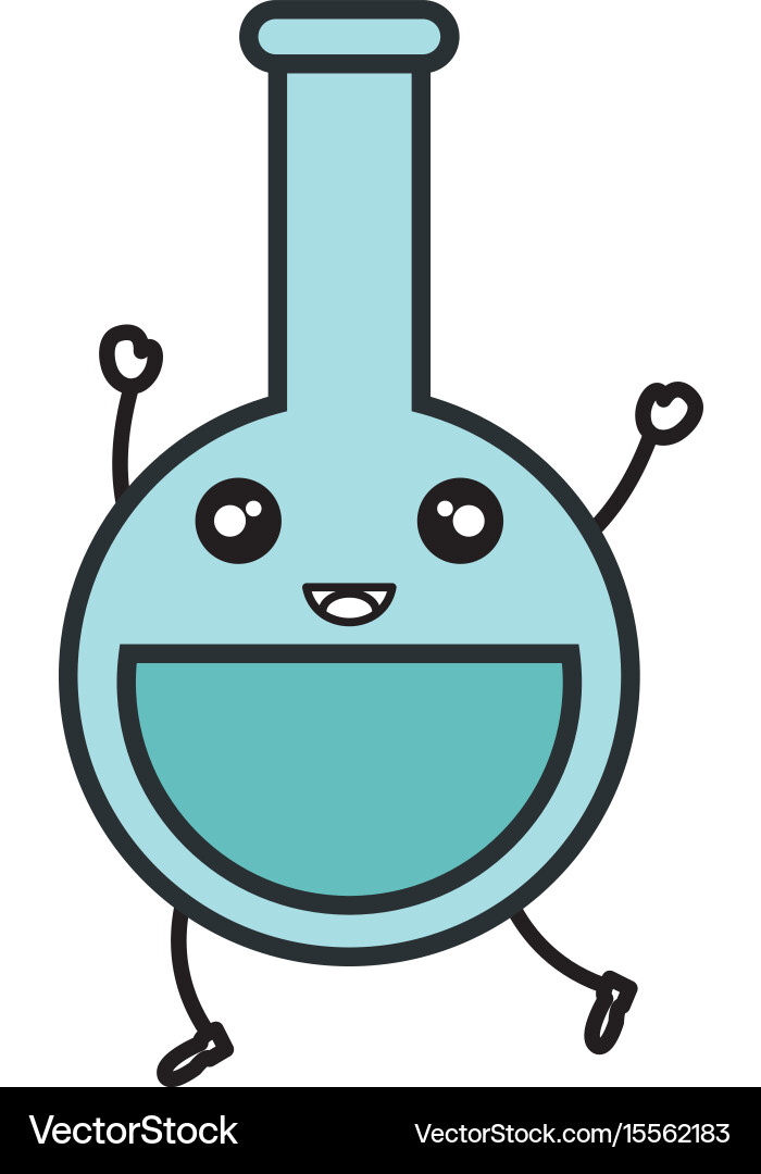 Tube test laboratory kawaii character Royalty Free Vector