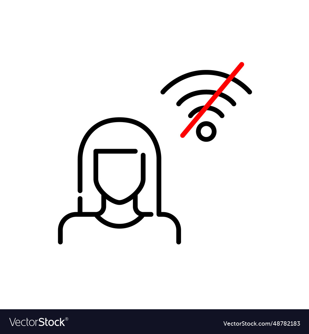 User With No Internet Wifi Signal Pixel Royalty Free Vector 