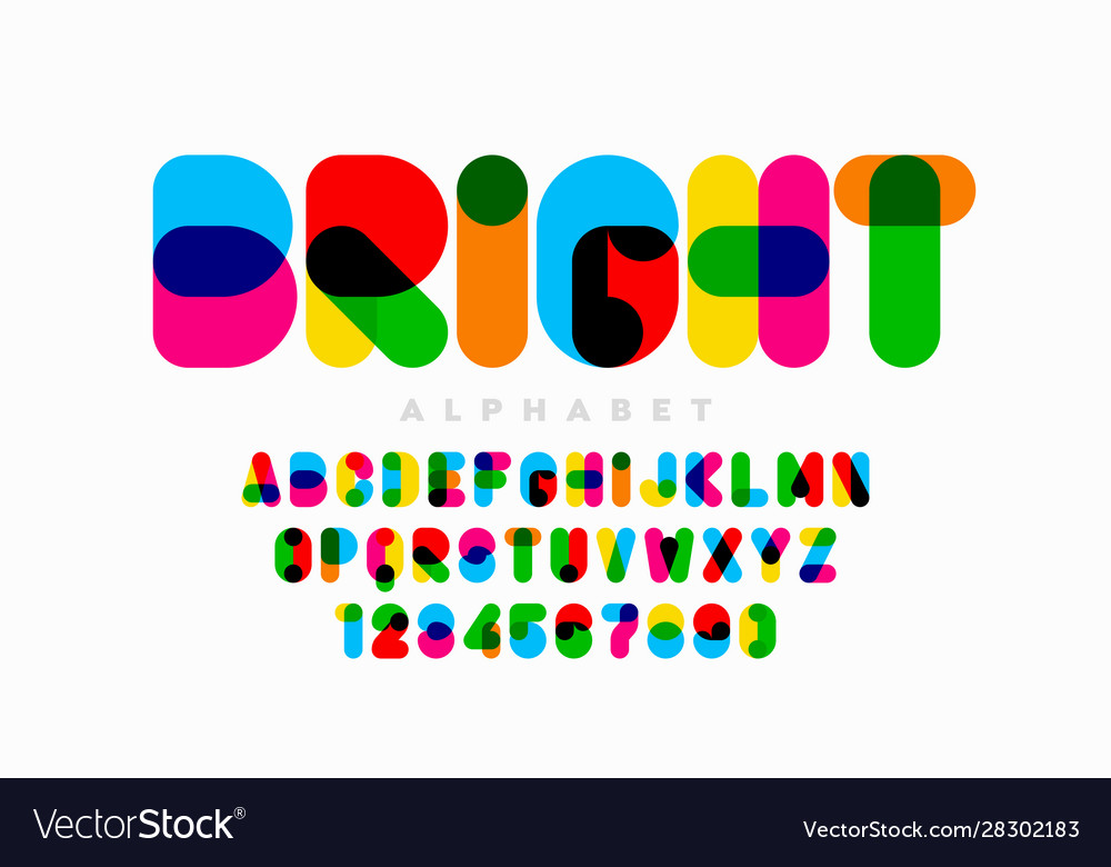 Vibrant style font Royalty Free Vector Image - VectorStock