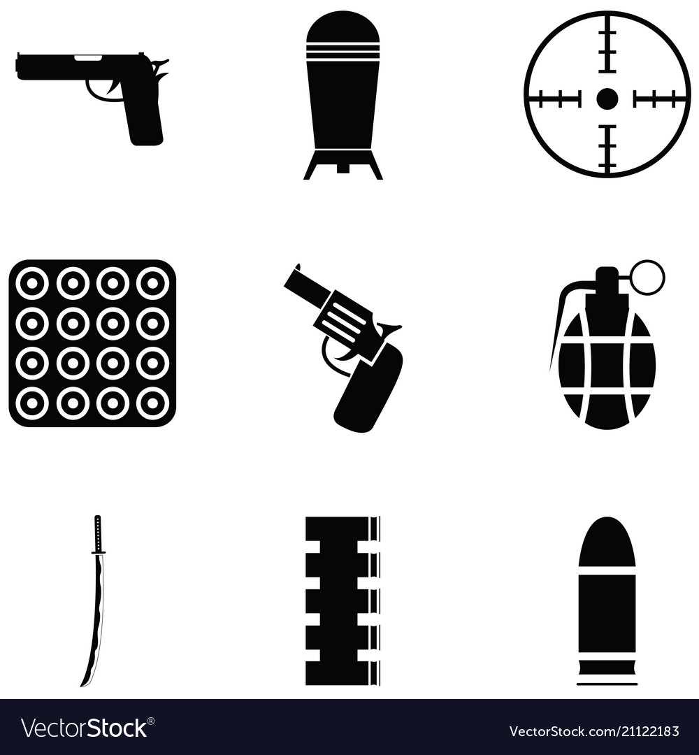 Weapons Icon Set Lizenzfreies Vektorbild - VectorStock