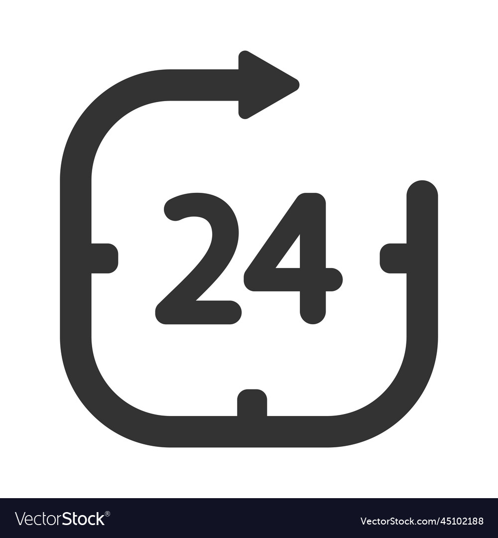 24 hours support icon Royalty Free Vector Image