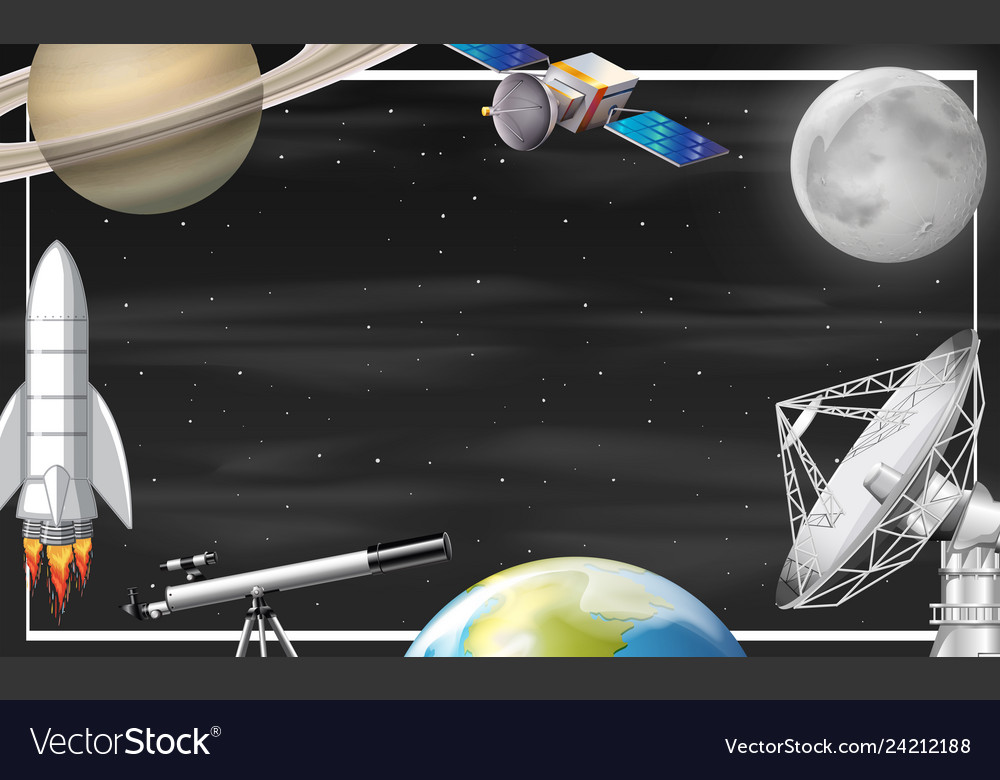 A space element border Royalty Free Vector Image
