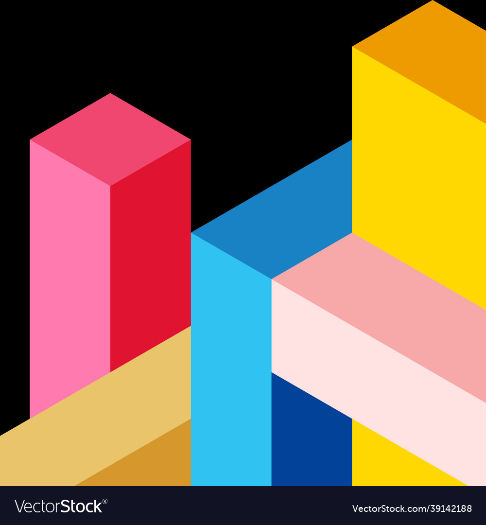 Abstract background 3d cubes cubic elements Vector Image