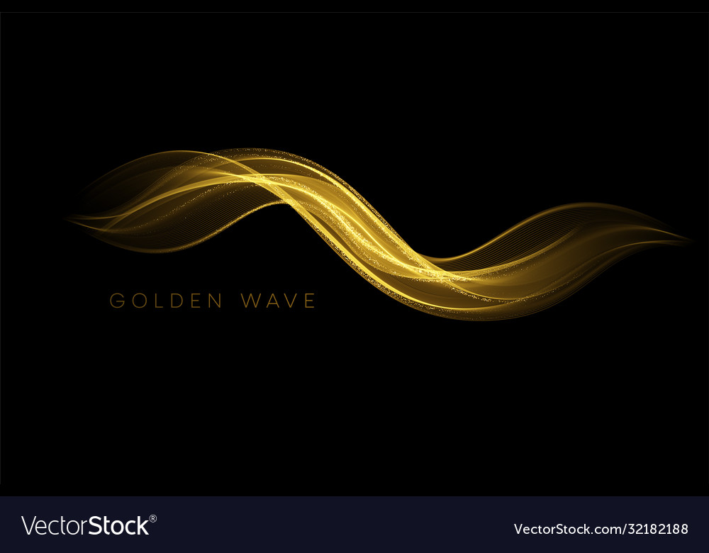 Abstract shiny color gold wave design element Vector Image