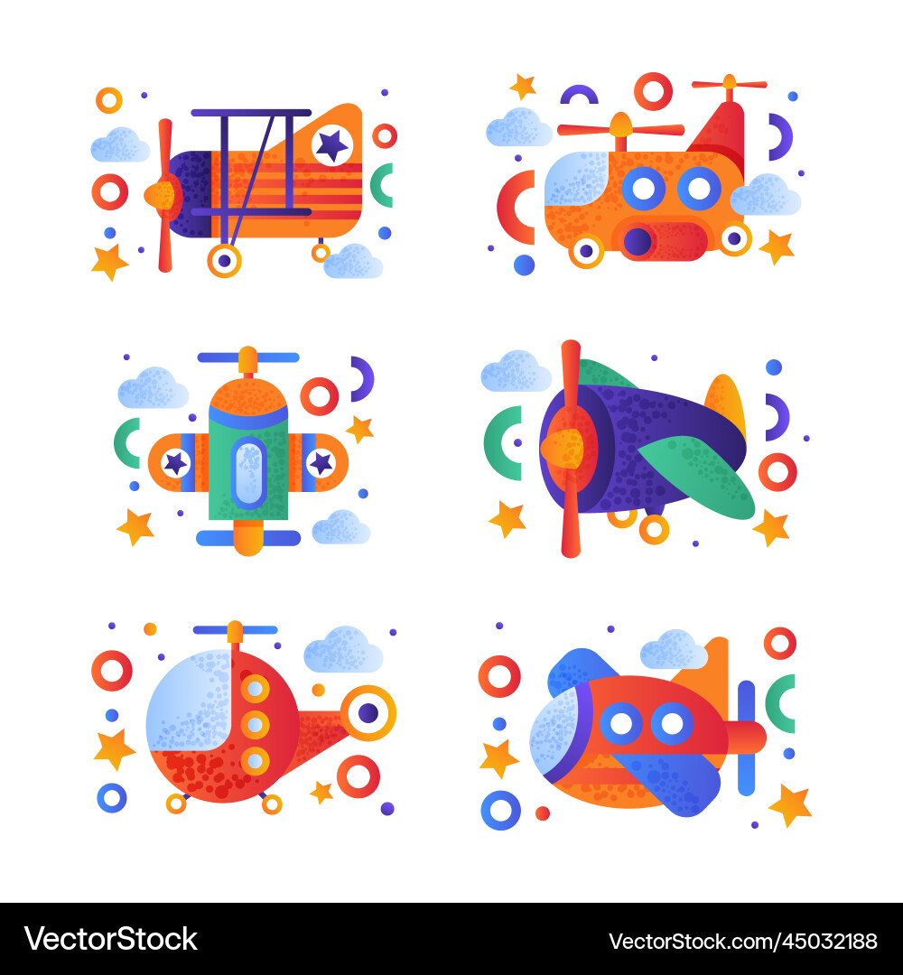 Aero vehicle icon with plane and helicopter Vector Image