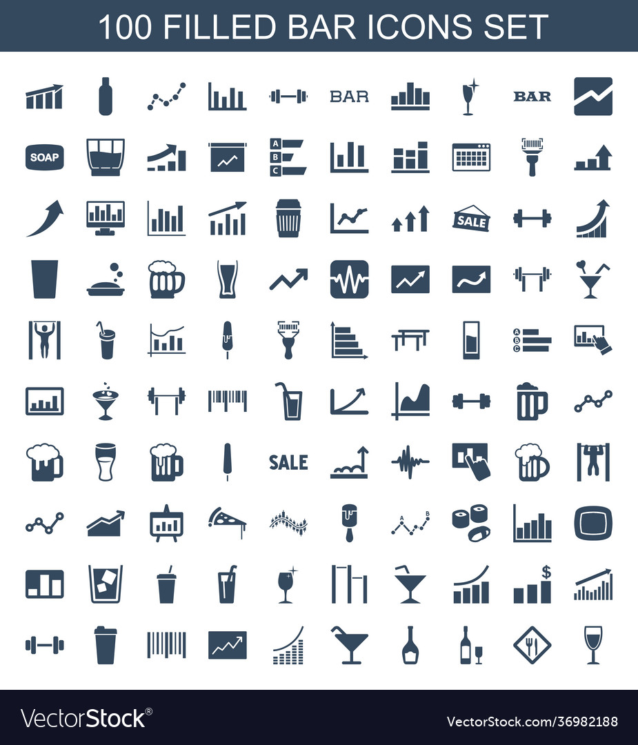 Bar icons Royalty Free Vector Image - VectorStock