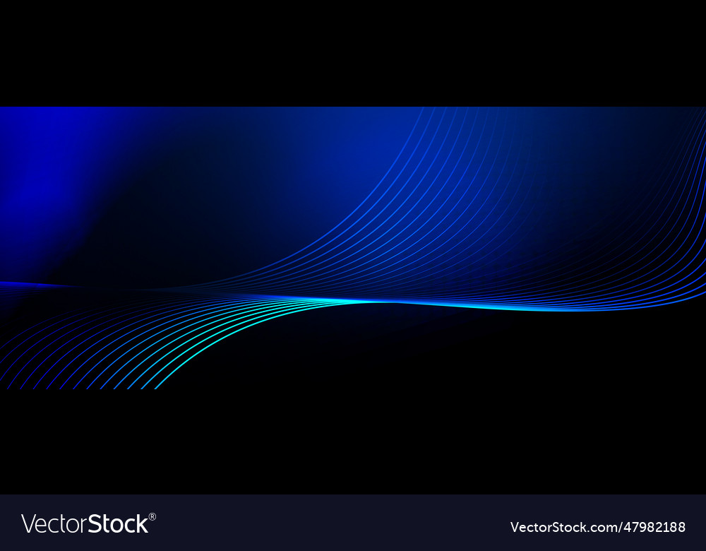 Blue abstract dynamic lines wavy background Vector Image