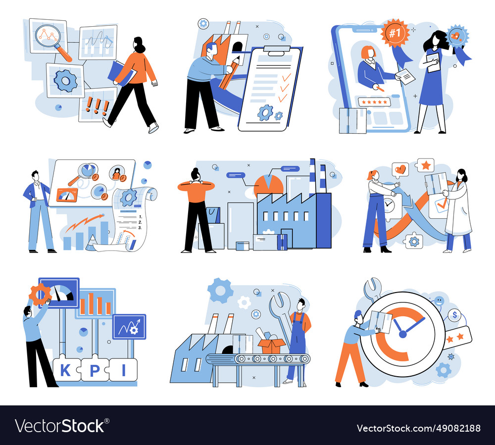 Business process progress in business development Vector Image