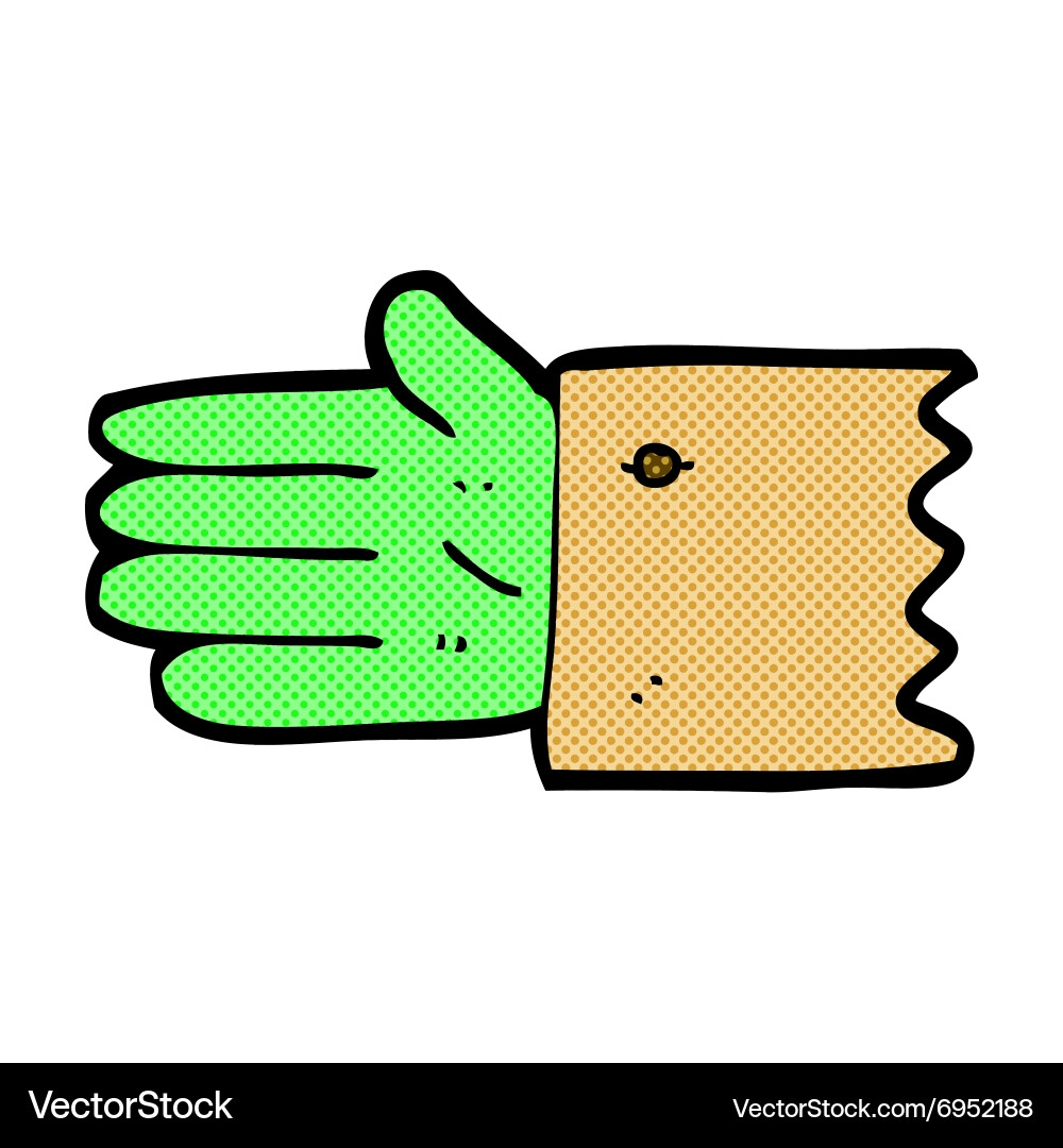 Comic cartoon zombie hand symbol Royalty Free Vector Image
