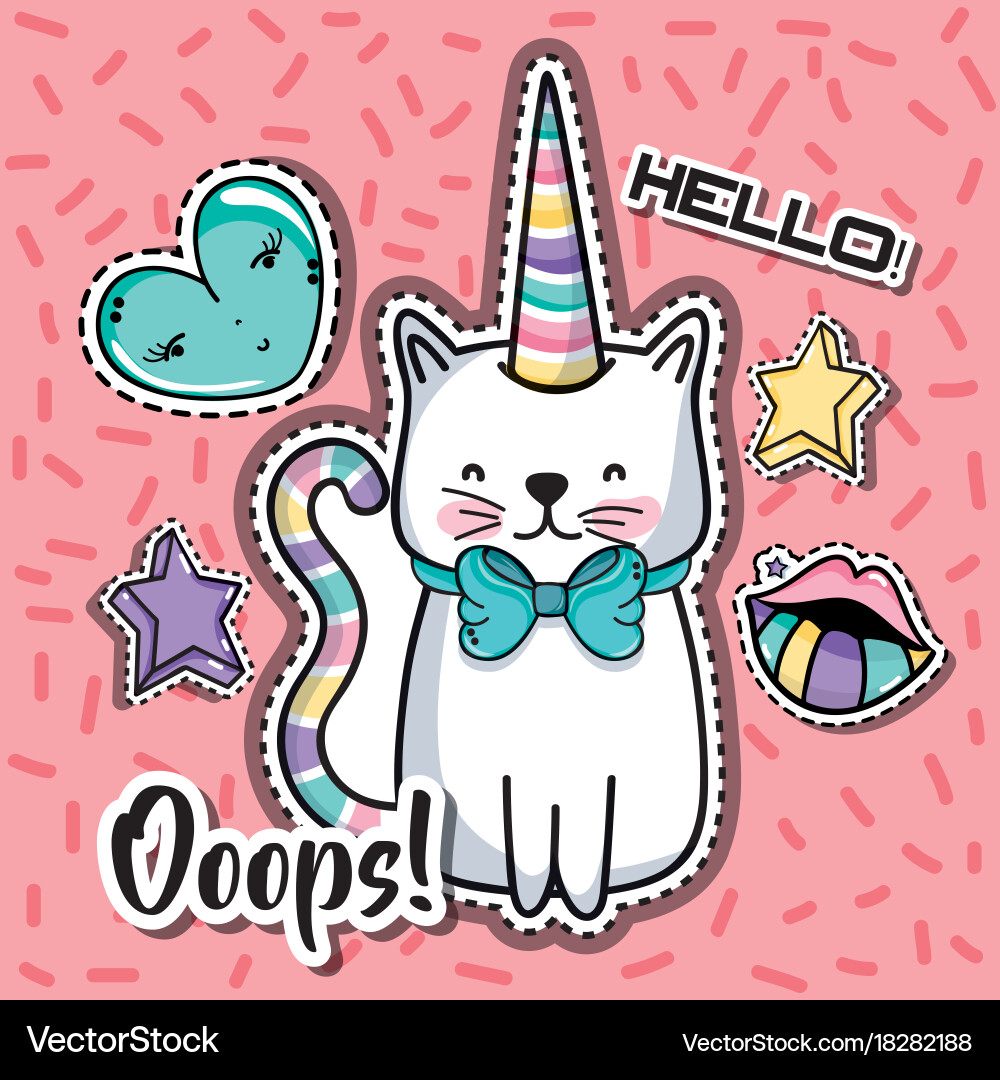 Fashion cute patch trendy decoration Royalty Free Vector