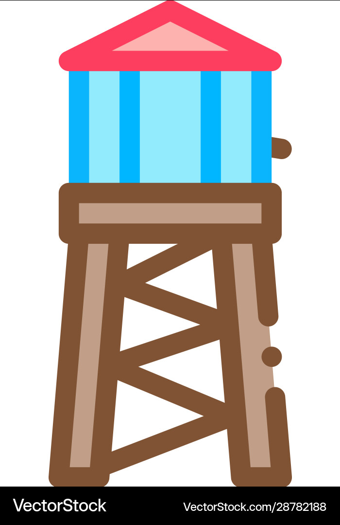 Fire tower with water icon outline Royalty Free Vector Image