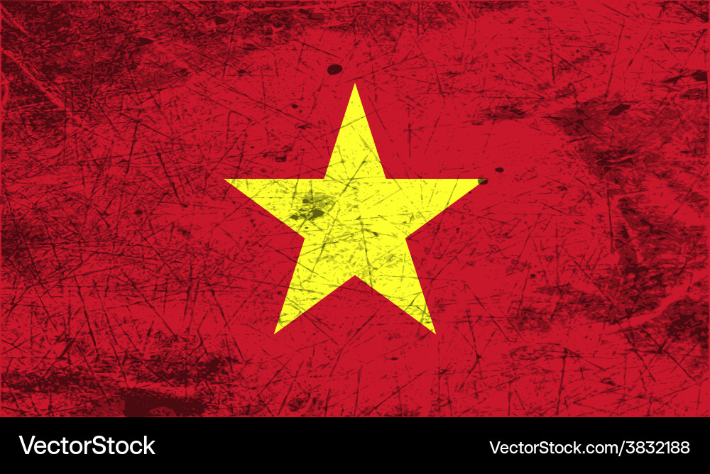 Flag of vietnam with old texture Royalty Free Vector Image
