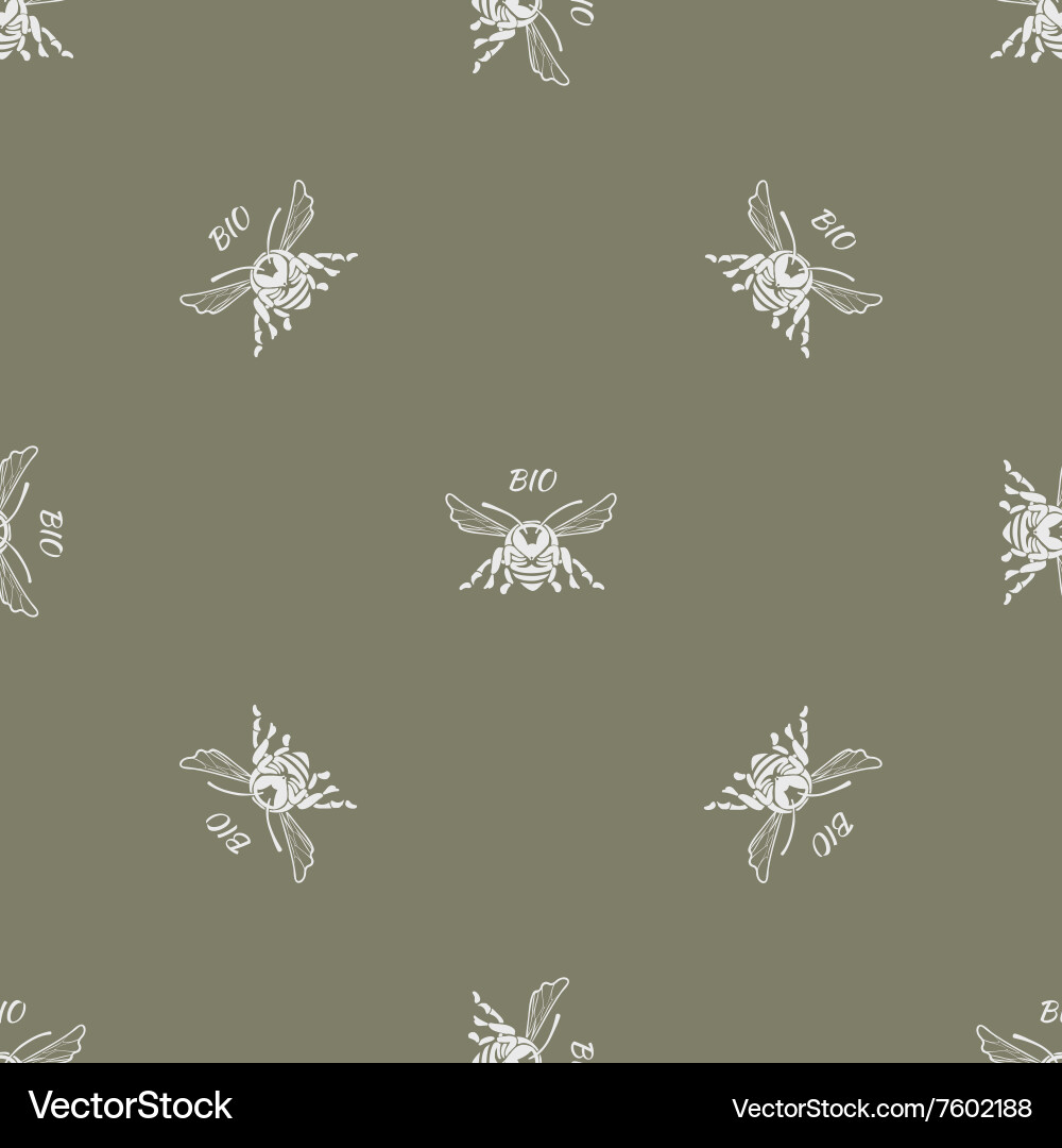 Geometric pattern with bees Royalty Free Vector Image