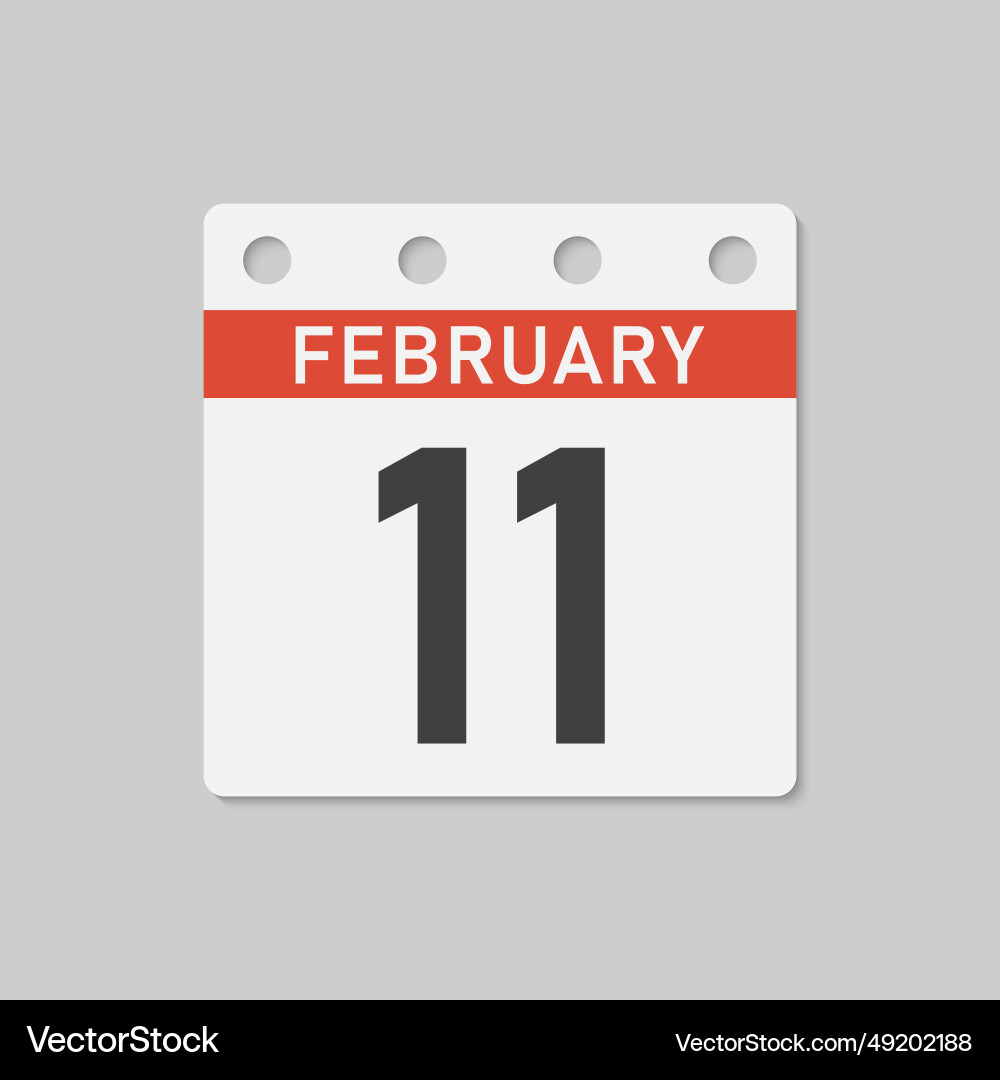 Icon page calendar day - 11 february Royalty Free Vector