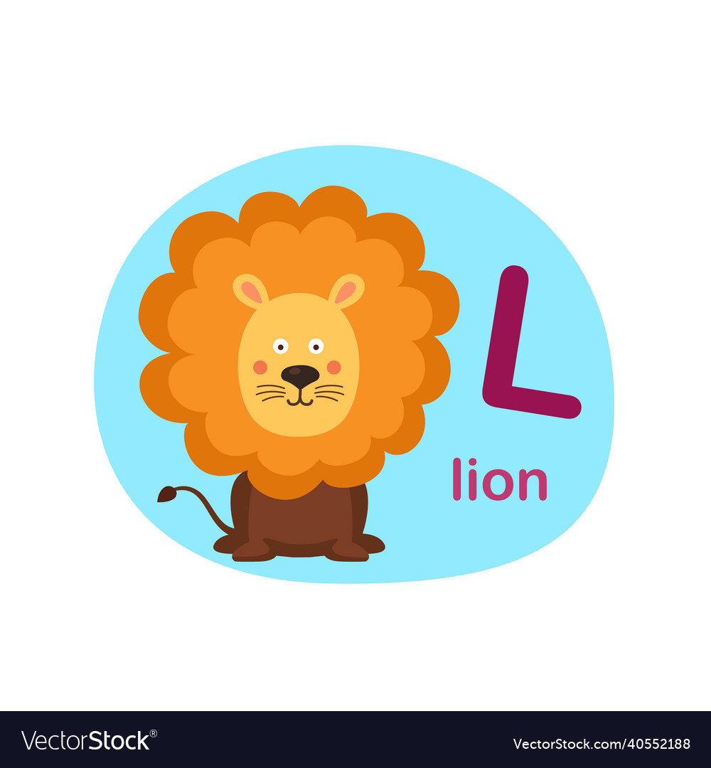 Isolated alphabet letter l-lion Royalty Free Vector Image