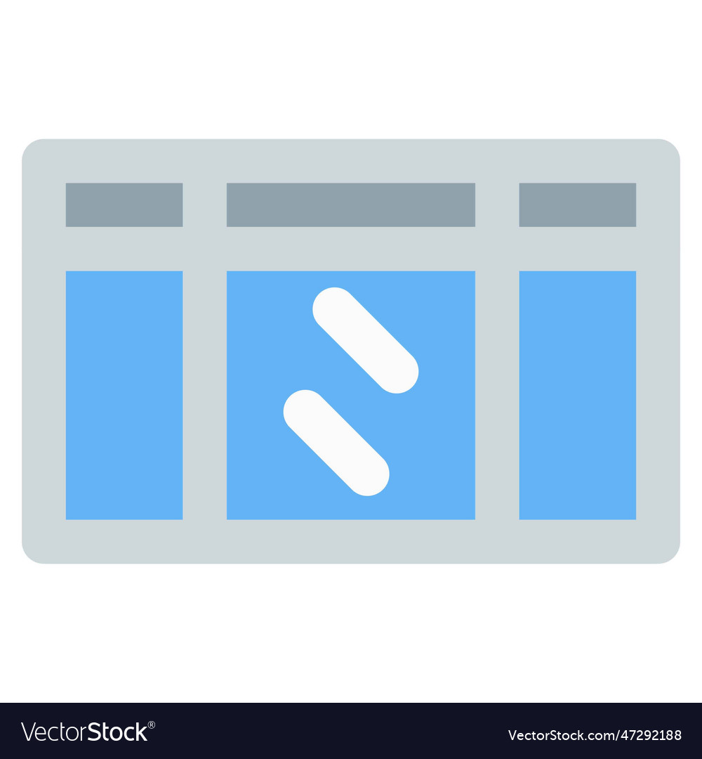 Modern style three panel slider window Royalty Free Vector