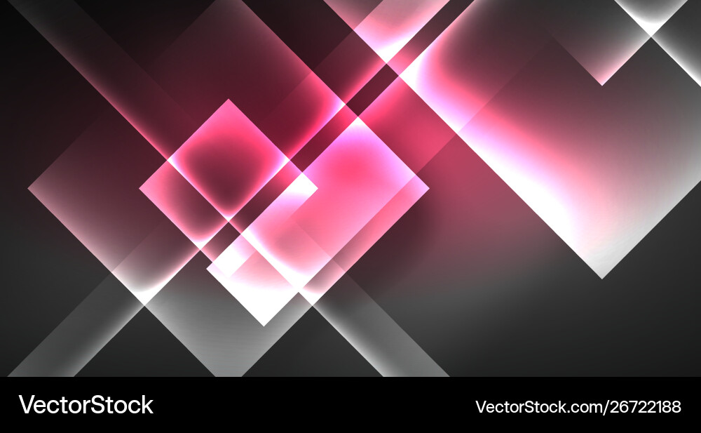 Neon shiny color squares on black modern template Vector Image