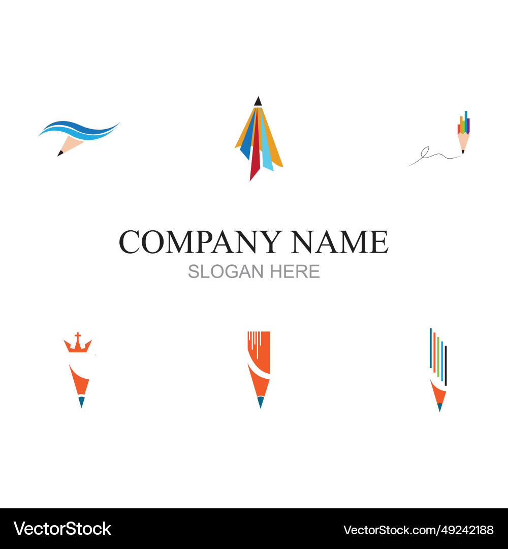 Pencil logo and symbol images design Royalty Free Vector
