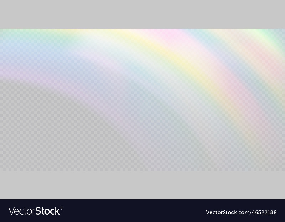 Rainbow light prism effect transparent background Vector Image